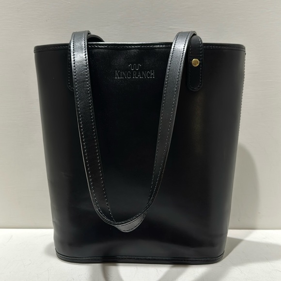 King Ranch | Bags | King Ranch Smooth Black Structured Leather Bucket ...